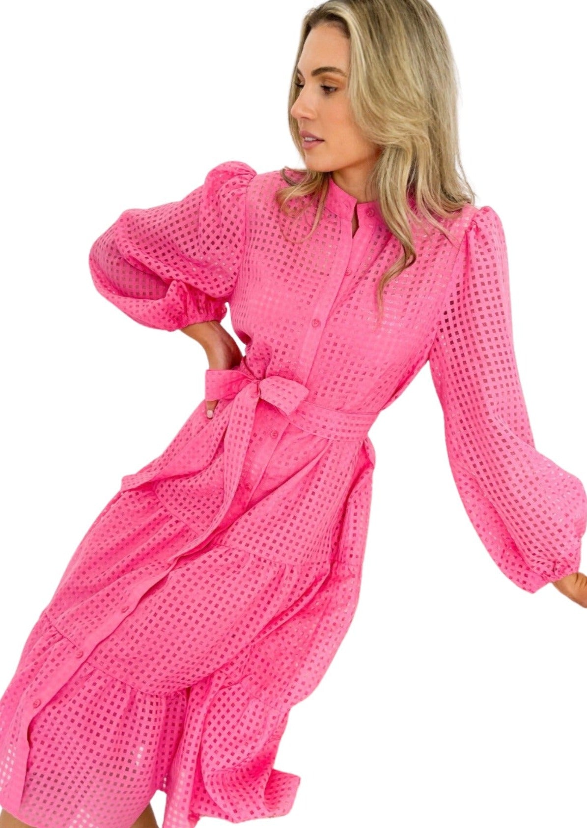 Serena Midi Dress in Pink – Outrageous Clothing Co
